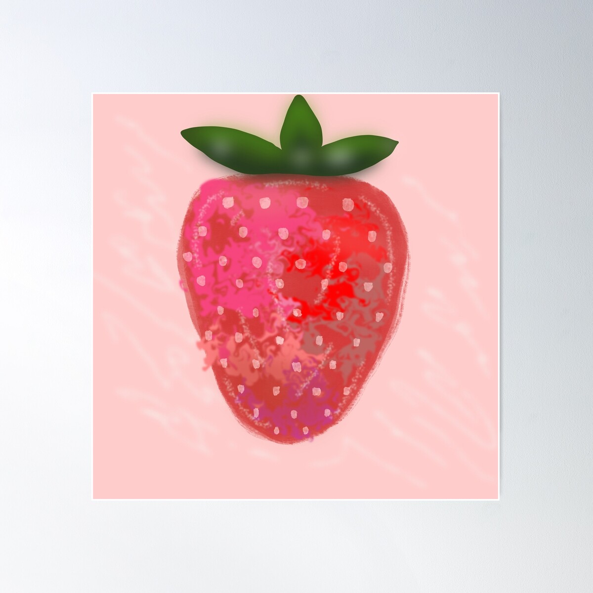 Swirl Strawberry Poster Wall Art, Modern Wall Decor For Living Room ...