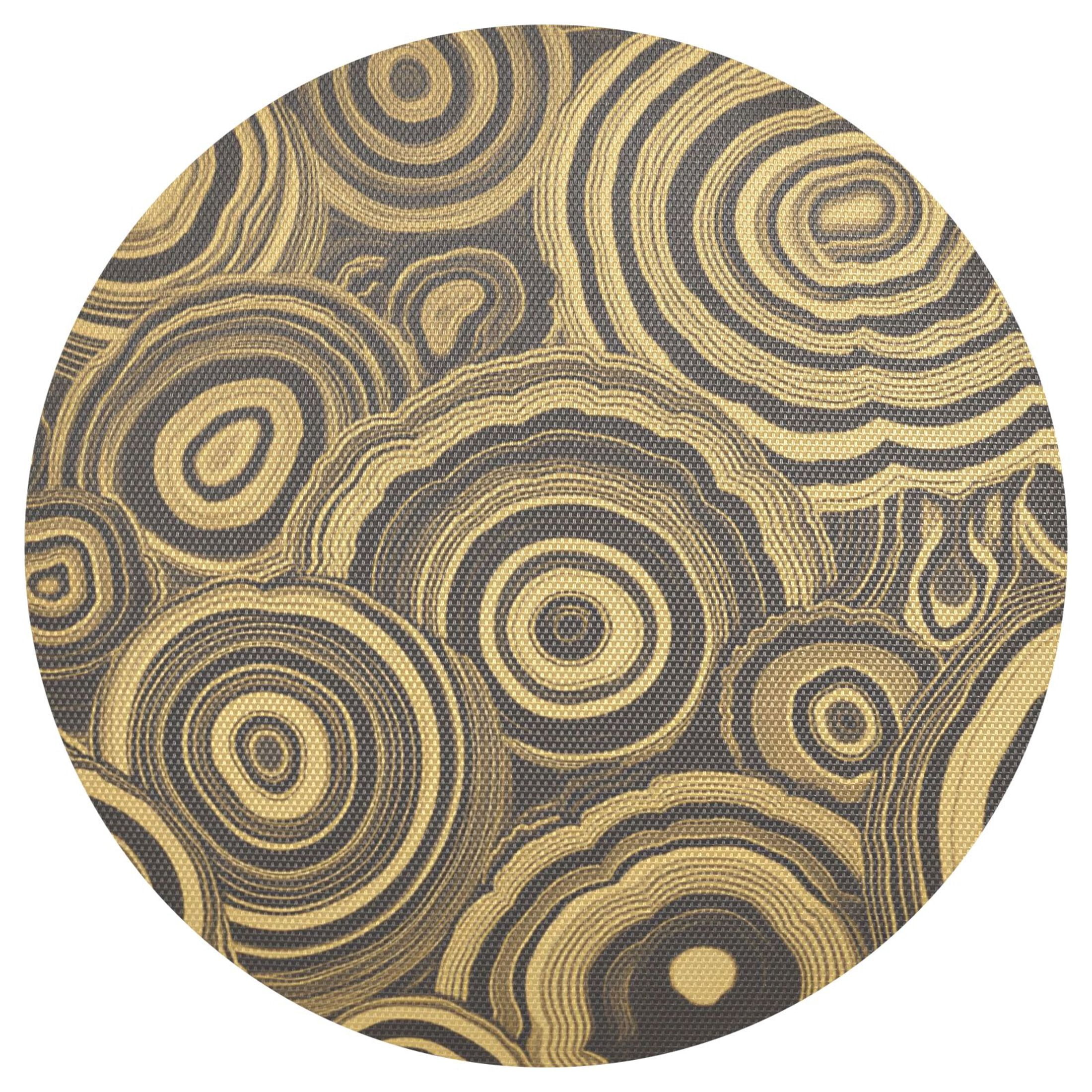Swirl Wood Grain Pattern 6-Piece 15.4in Durable PVC Plate Mats, Heat ...