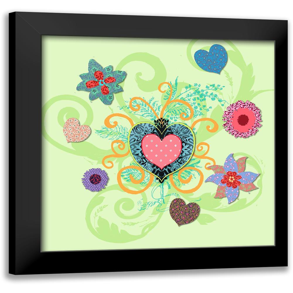 Swirling Big Heart 20x20 Black Modern Framed Museum Art Print Titled ...
