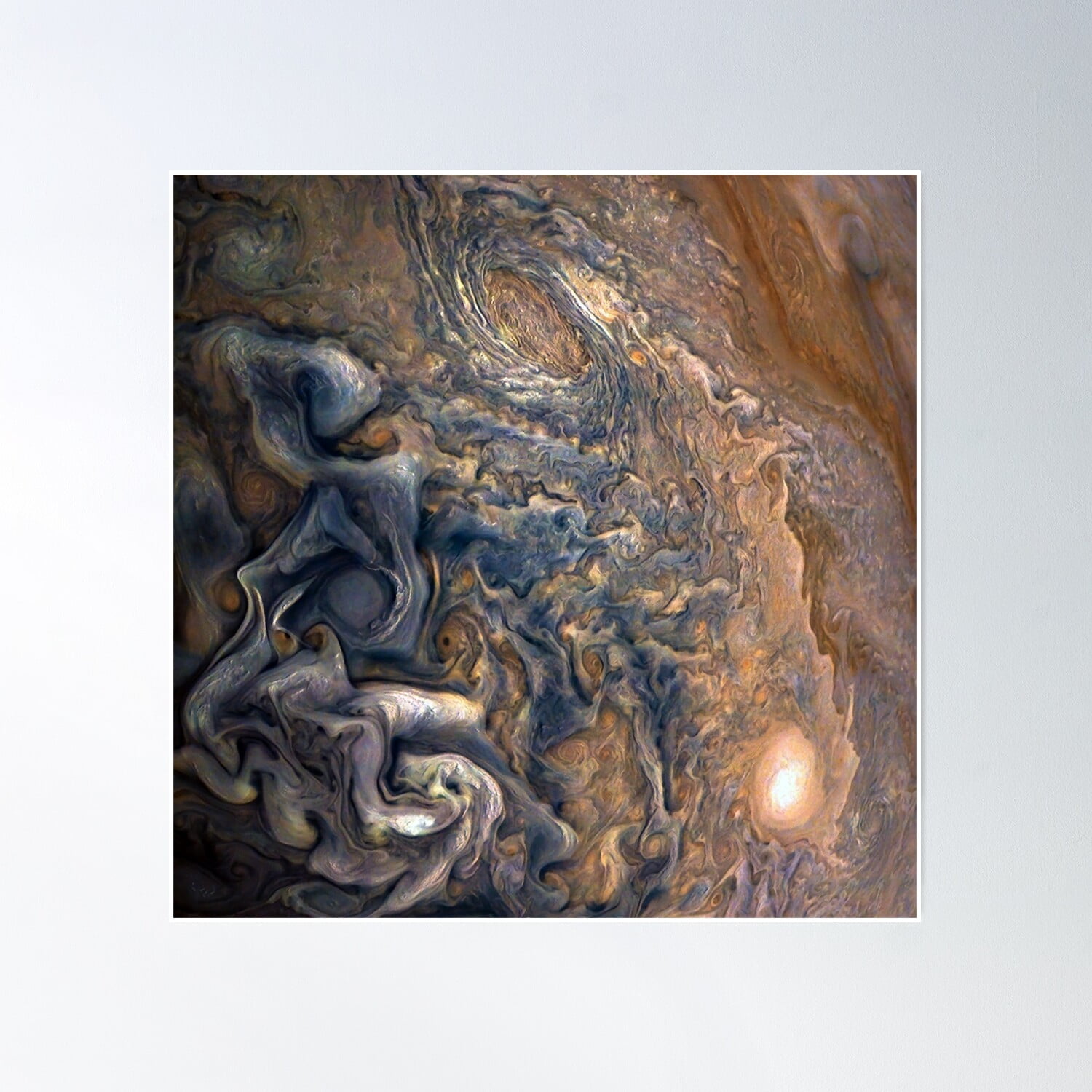 Swirling Clouds Of Planet Jupiter Close Up From Juno Cam Poster Wall ...