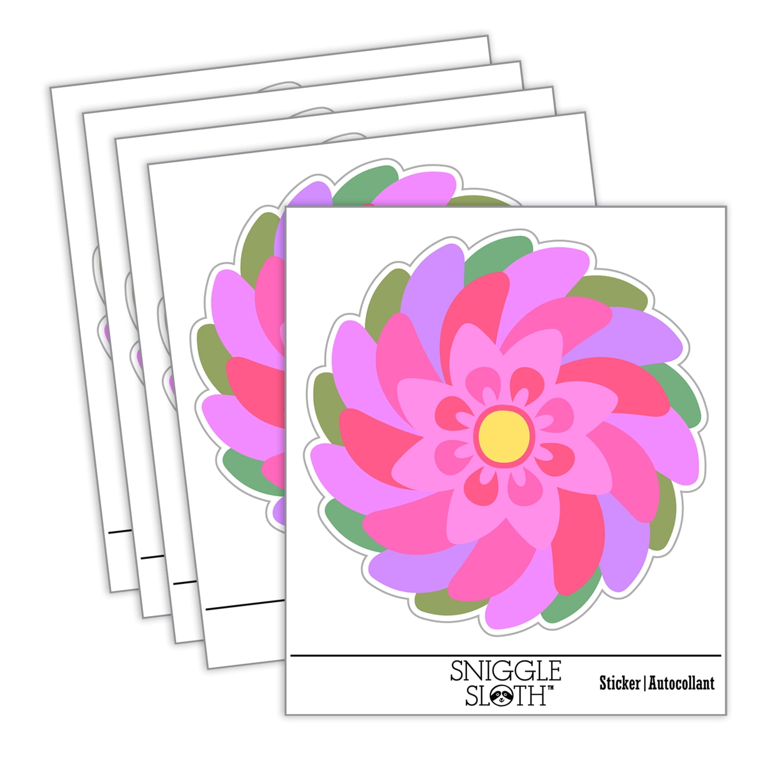 Swirling Geometrical Flower Car Window Bumper Water Bottle Phone Tablet ...