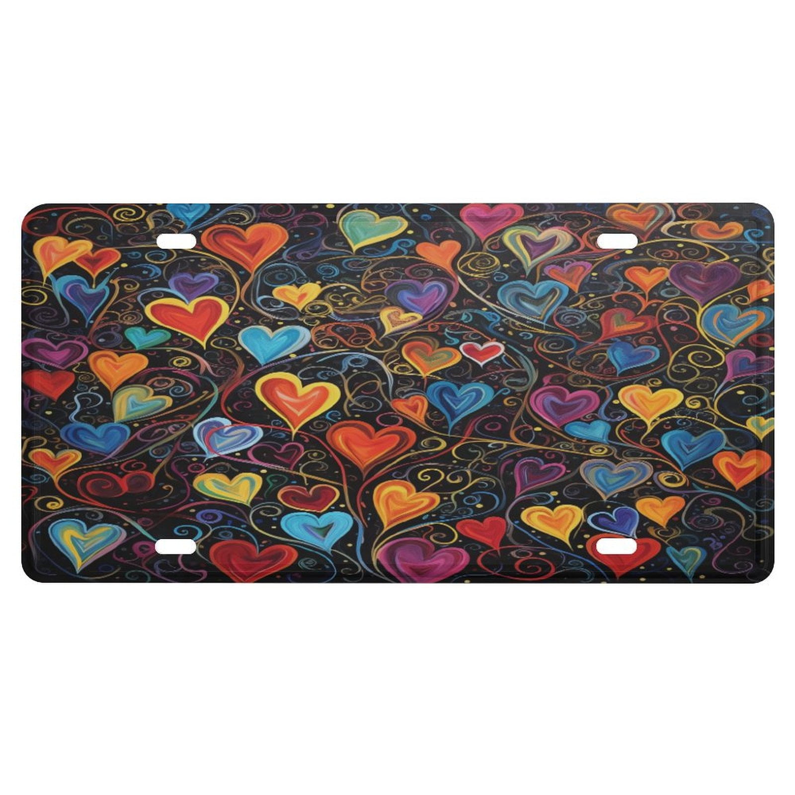 Swirling Hearts License Plate Covers Custom License Plate Red Love ...