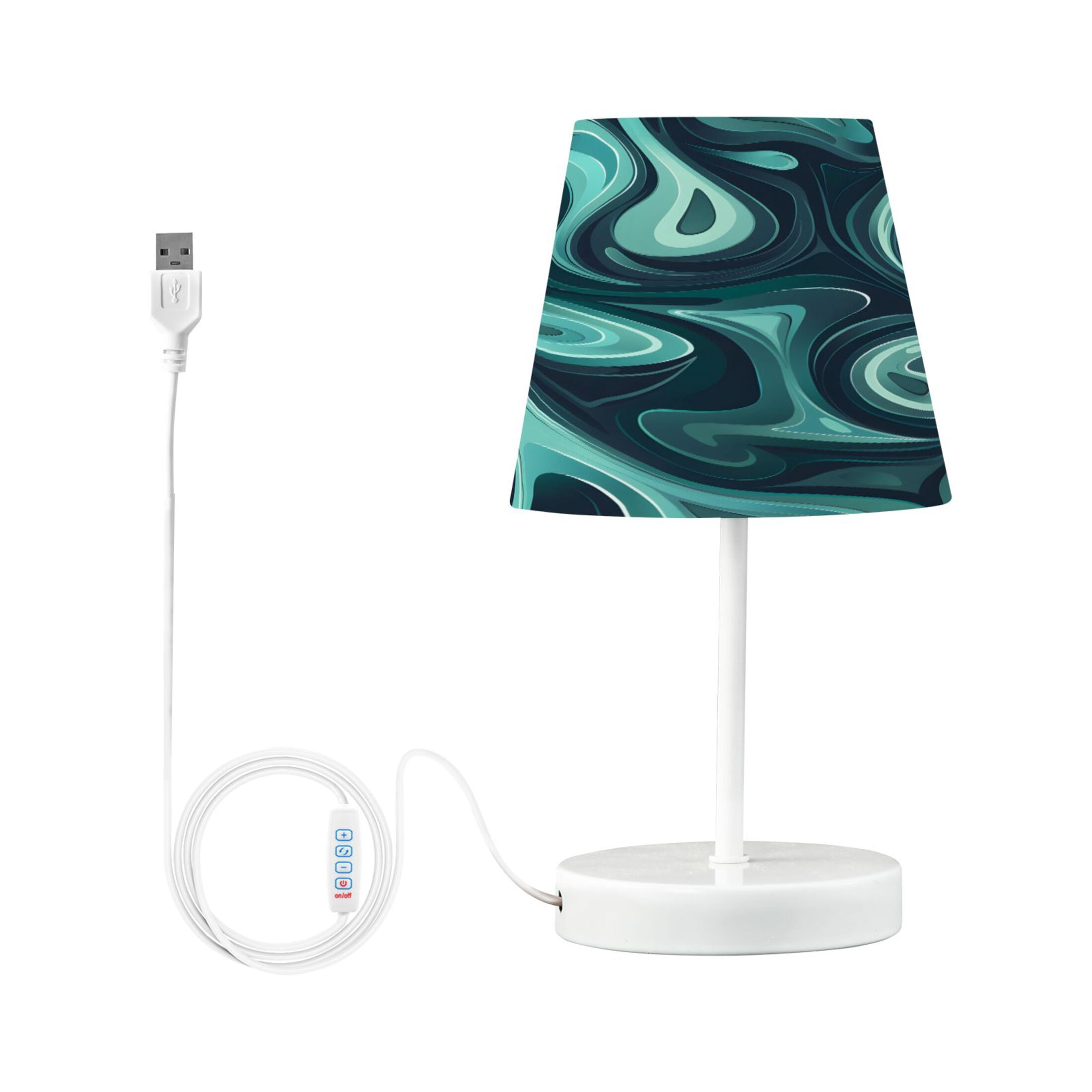 Swirling Liquid Shapes Desk Lamp LED Table Nightstand Lamps with 3 ...