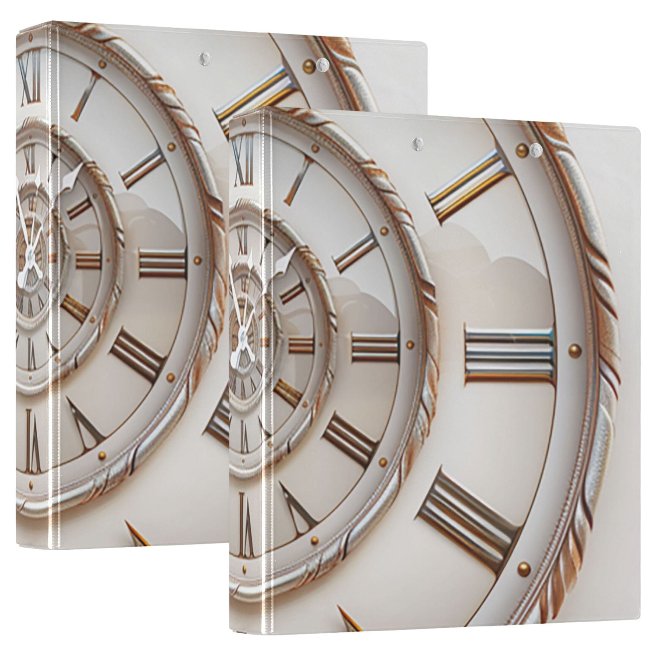Swirling Numbers Clock 3 Ring Binders 1.5 inch Hardcover File Folders ...