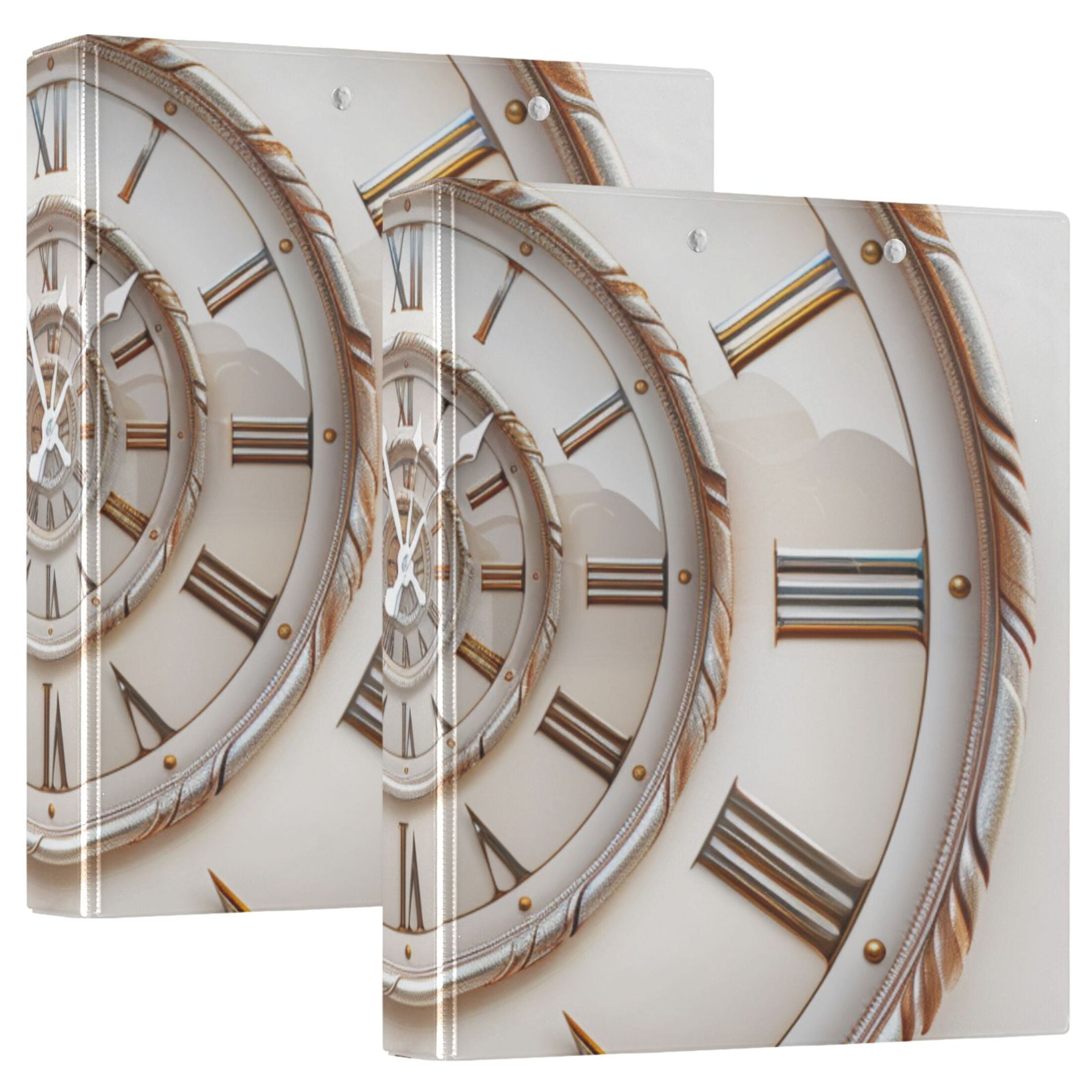 Swirling Numbers Clock 3 Ring Binders 1.5 inch Hardcover File Folders ...