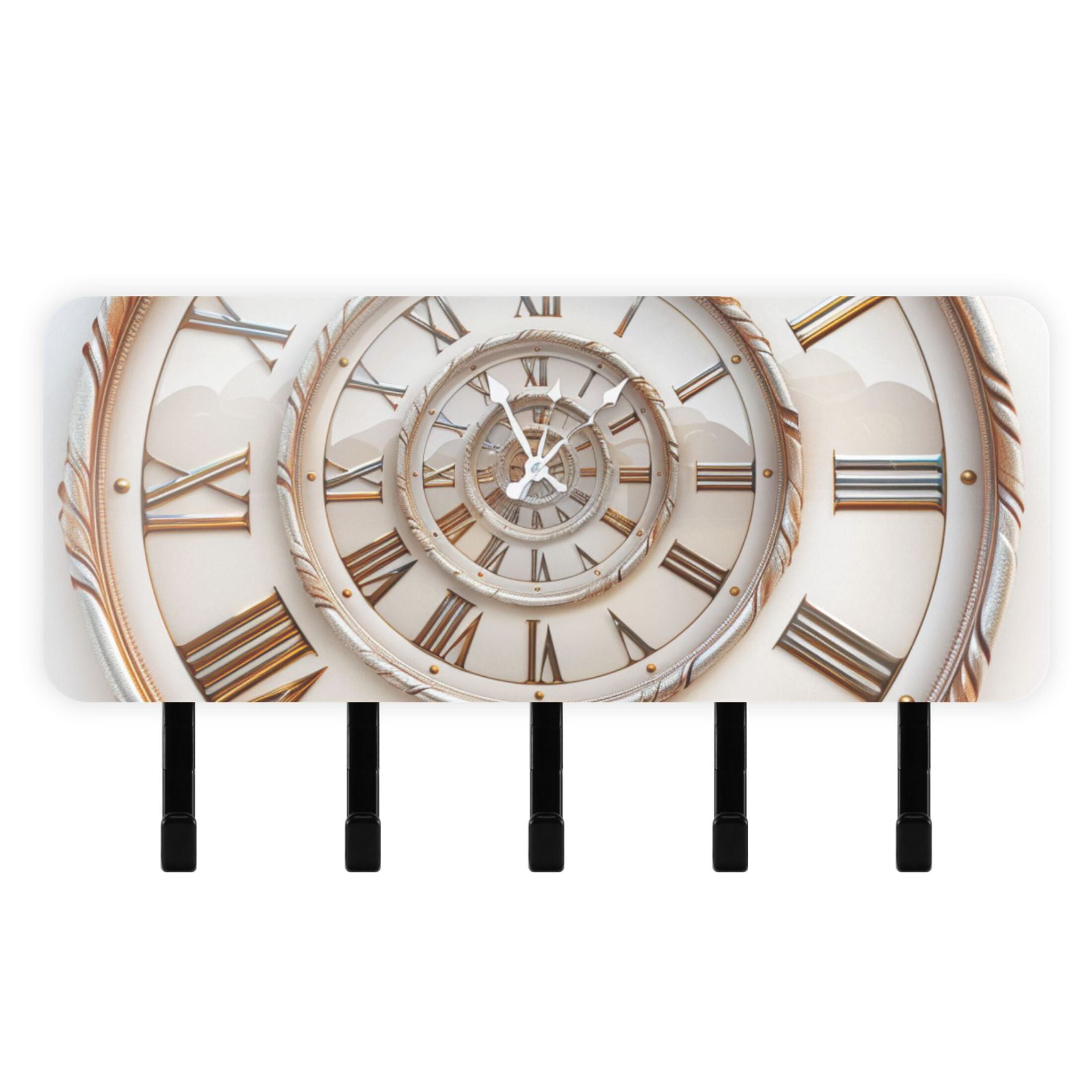 Swirling Numbers Clock Key Holder for Wall Mail Holder Organizer with 5 ...