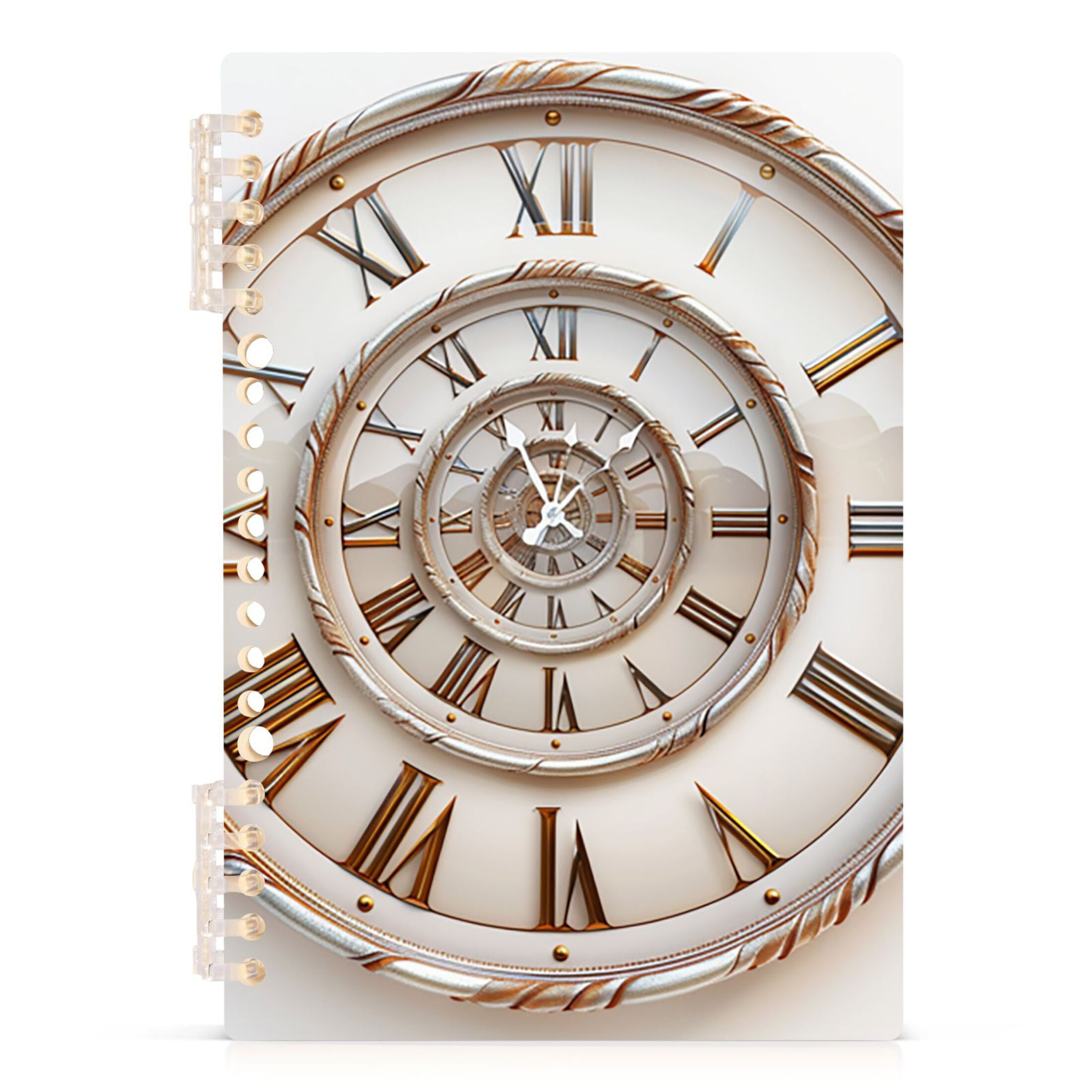 Ckdifva Swirling Numbers Clock A5 Ring Binder Notebook Journey Note ...