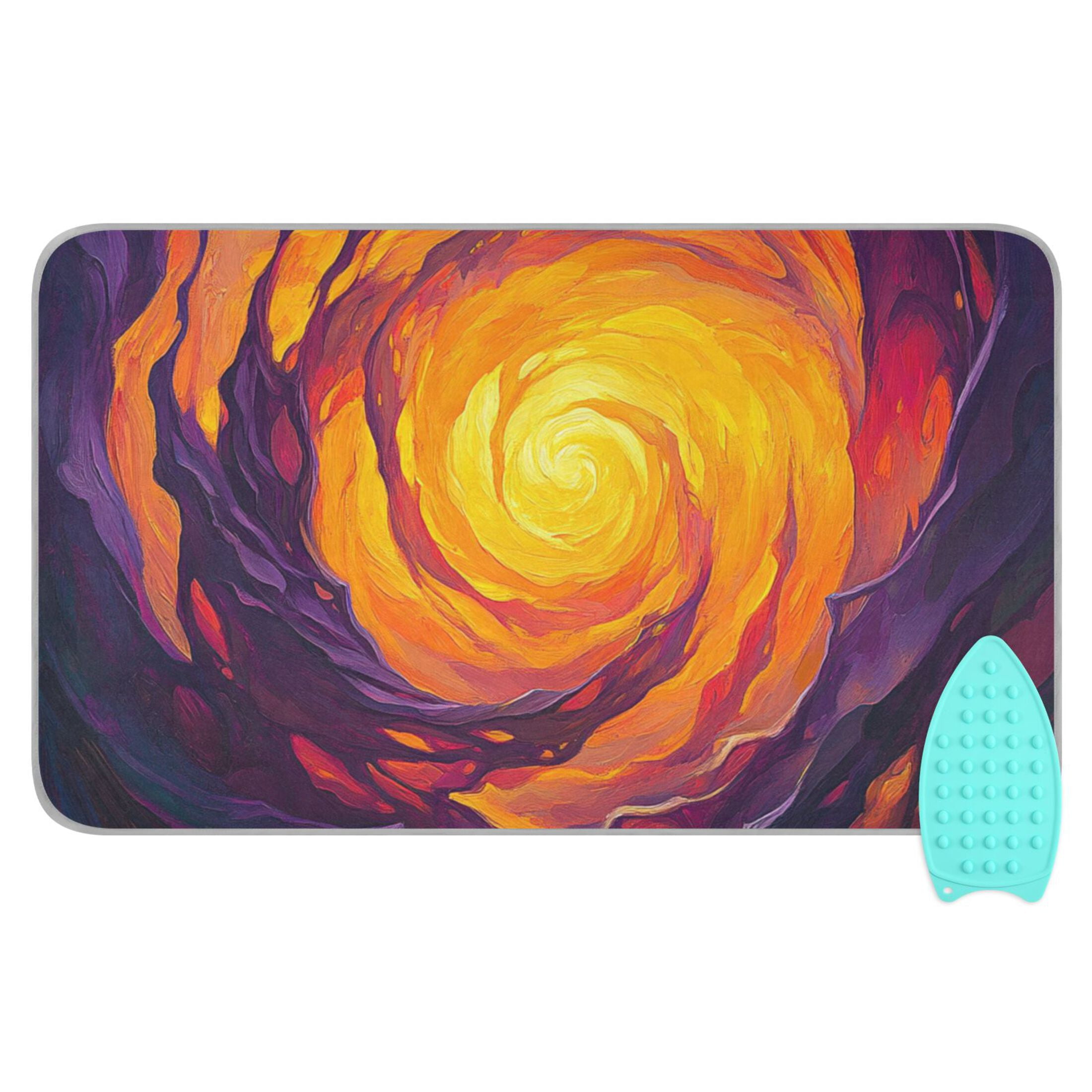 Swirling Orange and Purple Ironing Mat Blanket for Table Top Travel ...