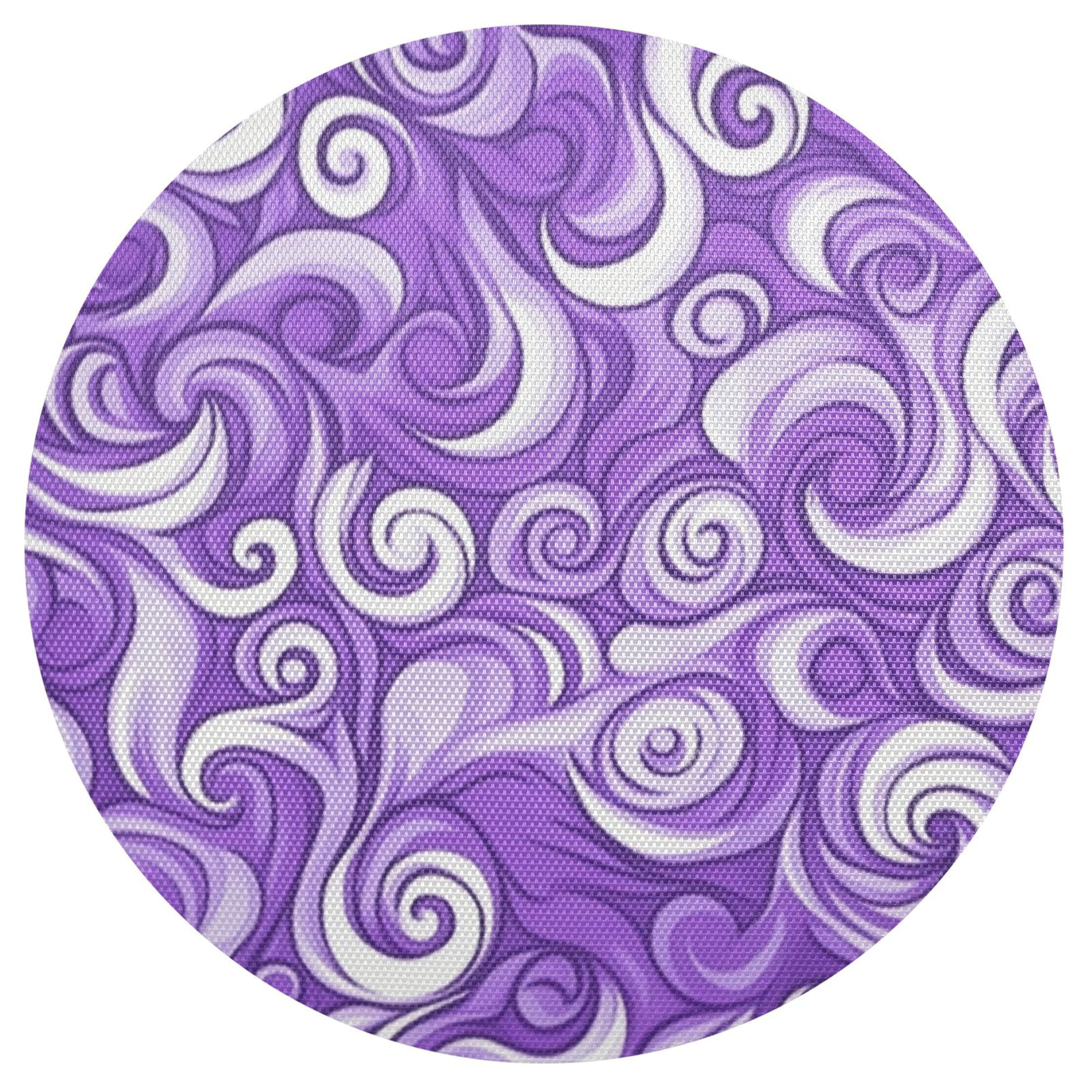 Swirling Purple Waves 15.4in Diameter PVC Plate Mat, Heat-Resistant and ...