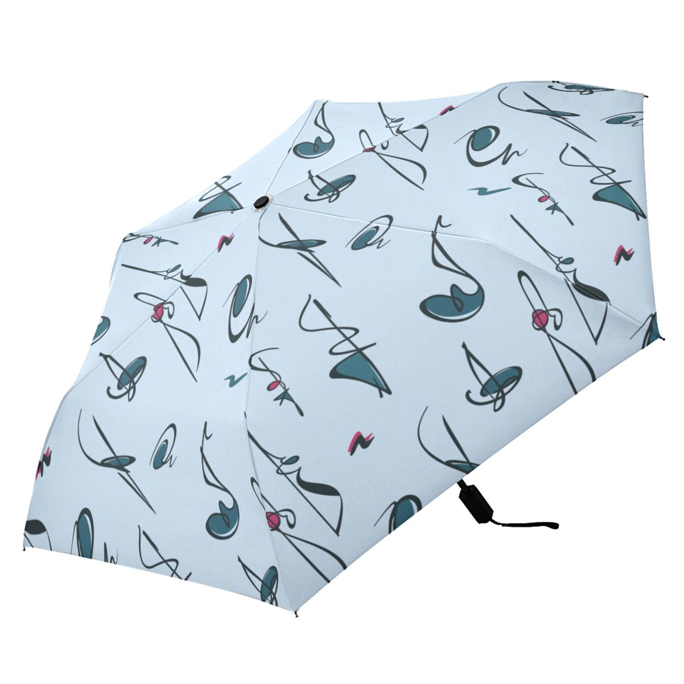 Swirls Elegant Pattern Compact Folding Umbrella for Rain Windproof ...