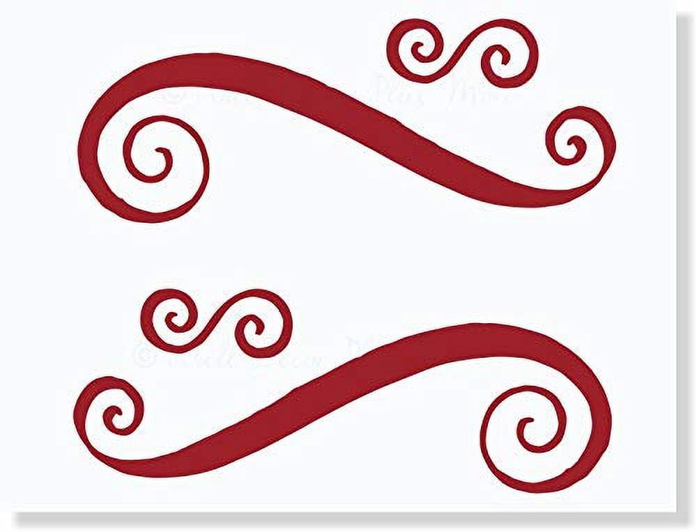 Swirls Set of 4 Wall Decals Art Vinyl Stickers Home Décor Red - Walmart.com