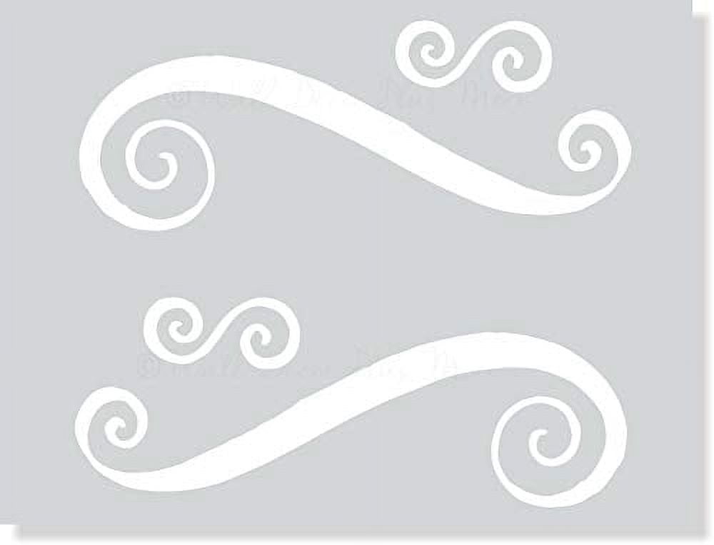 Swirls Set of 4 Wall Decals Art Vinyl Stickers Home Décor White ...