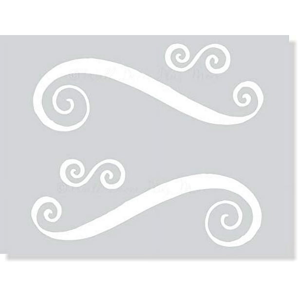 Swirls Set of 4 Wall Decals Art Vinyl Stickers Home Décor White ...