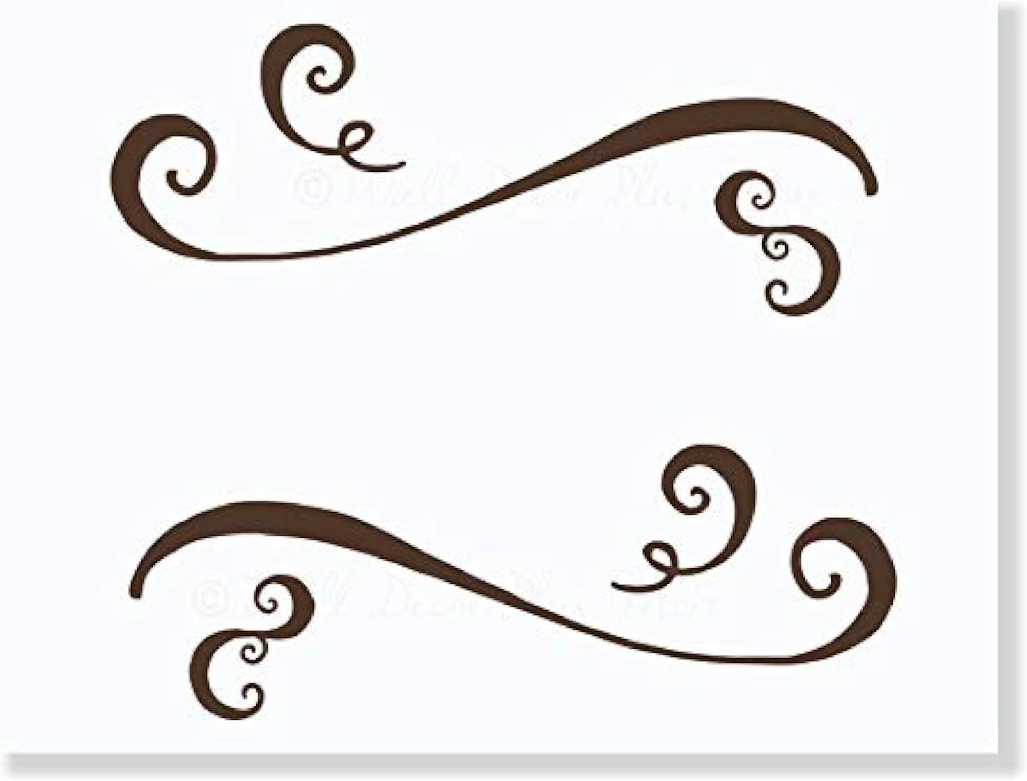 Swirls Set of 6 Vinyl Stickers Wall Art Decals Kitchen Living Room Home ...