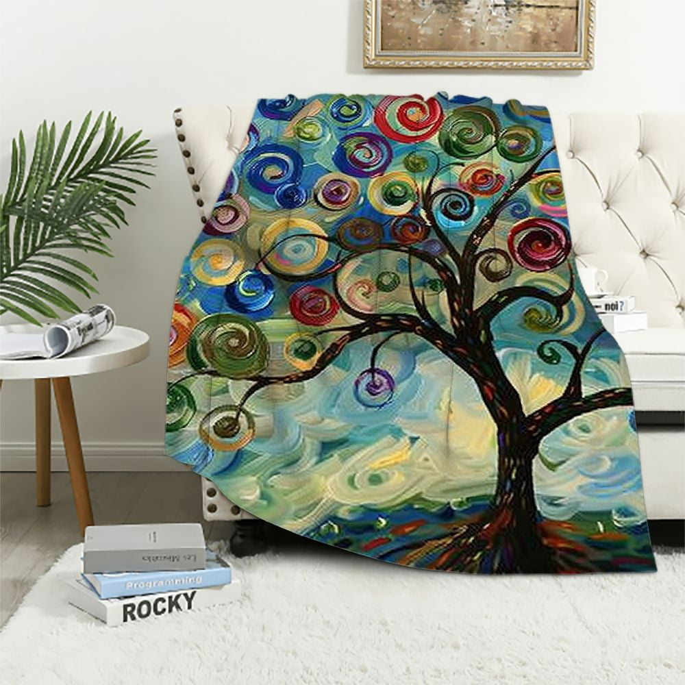 Swirls in the sky 法兰绒盖毯毛毯 Blanket for Bed for All Seasons Throw Blanket ...