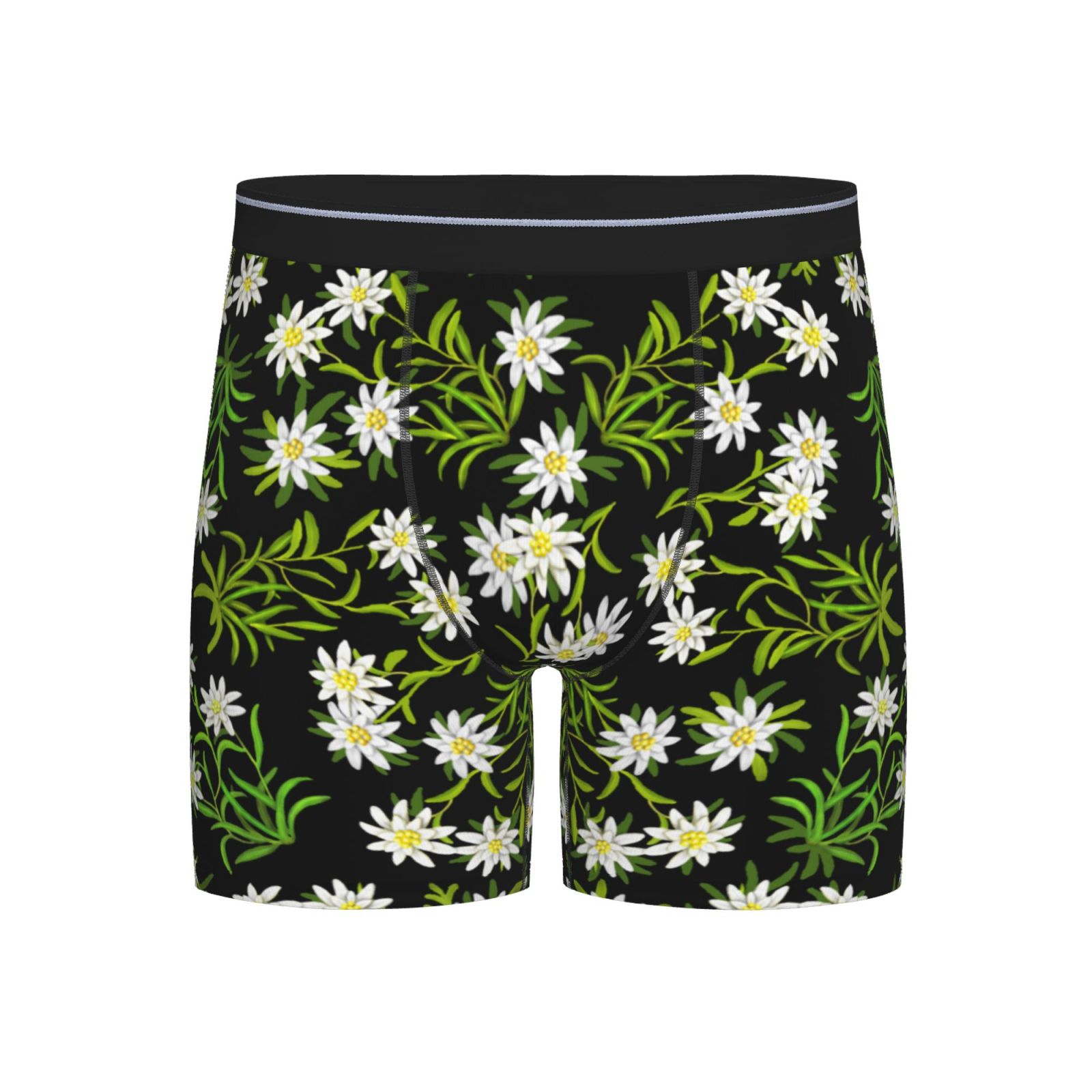Swiss Alpine Edelweiss Floral Underwear For Men,Soft Boxer Briefs ...