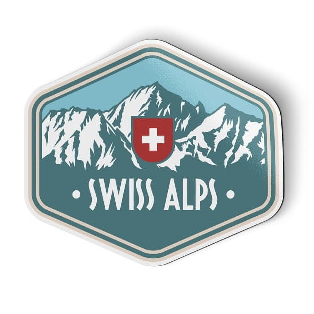 Swiss Alps Travel Stamp Switzerland - 5" Magnet for Car Locker ...