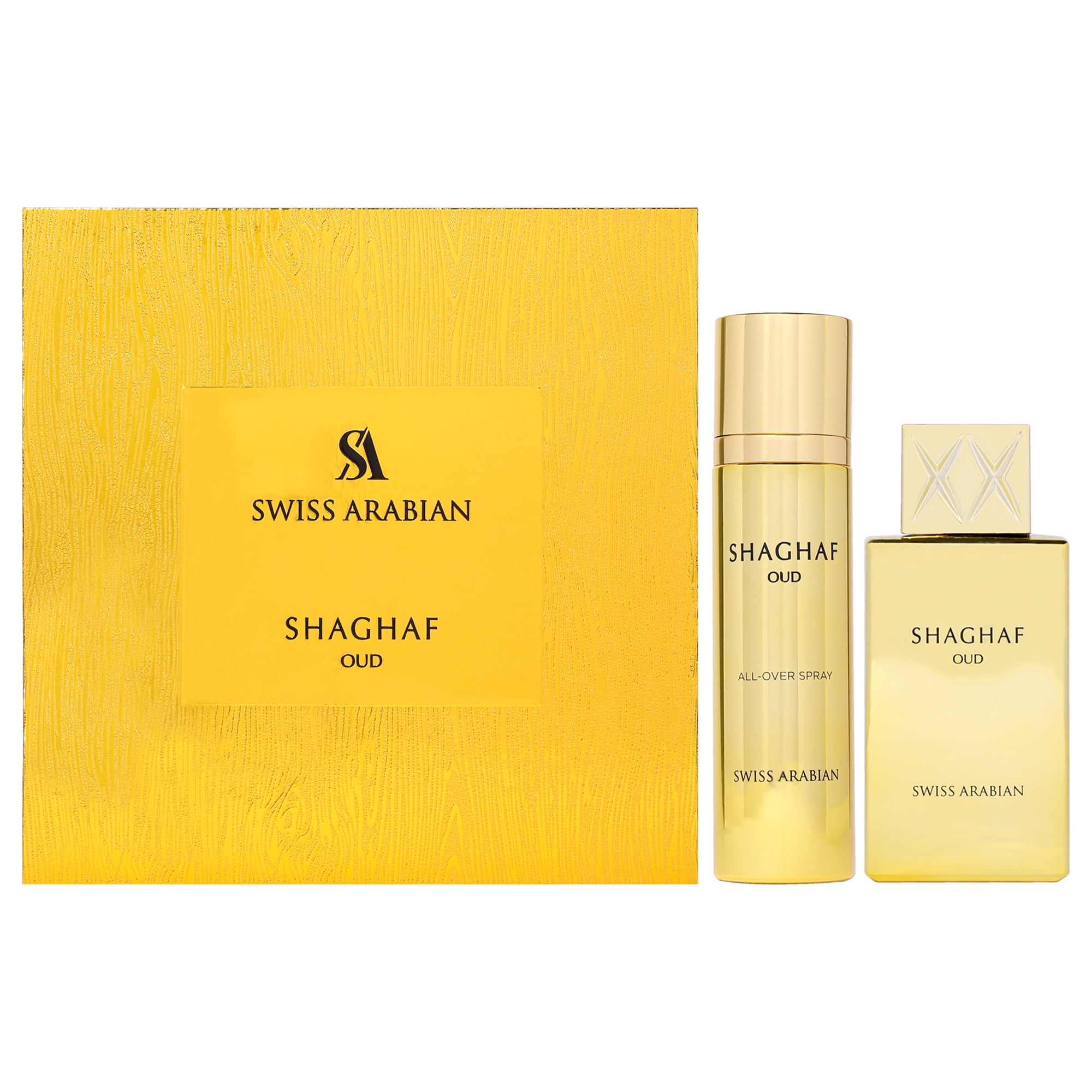 Swiss Arabian Shaghaf Oud , 2.5oz EDP Spray, 2.5oz Body Spray GIFTSET ...