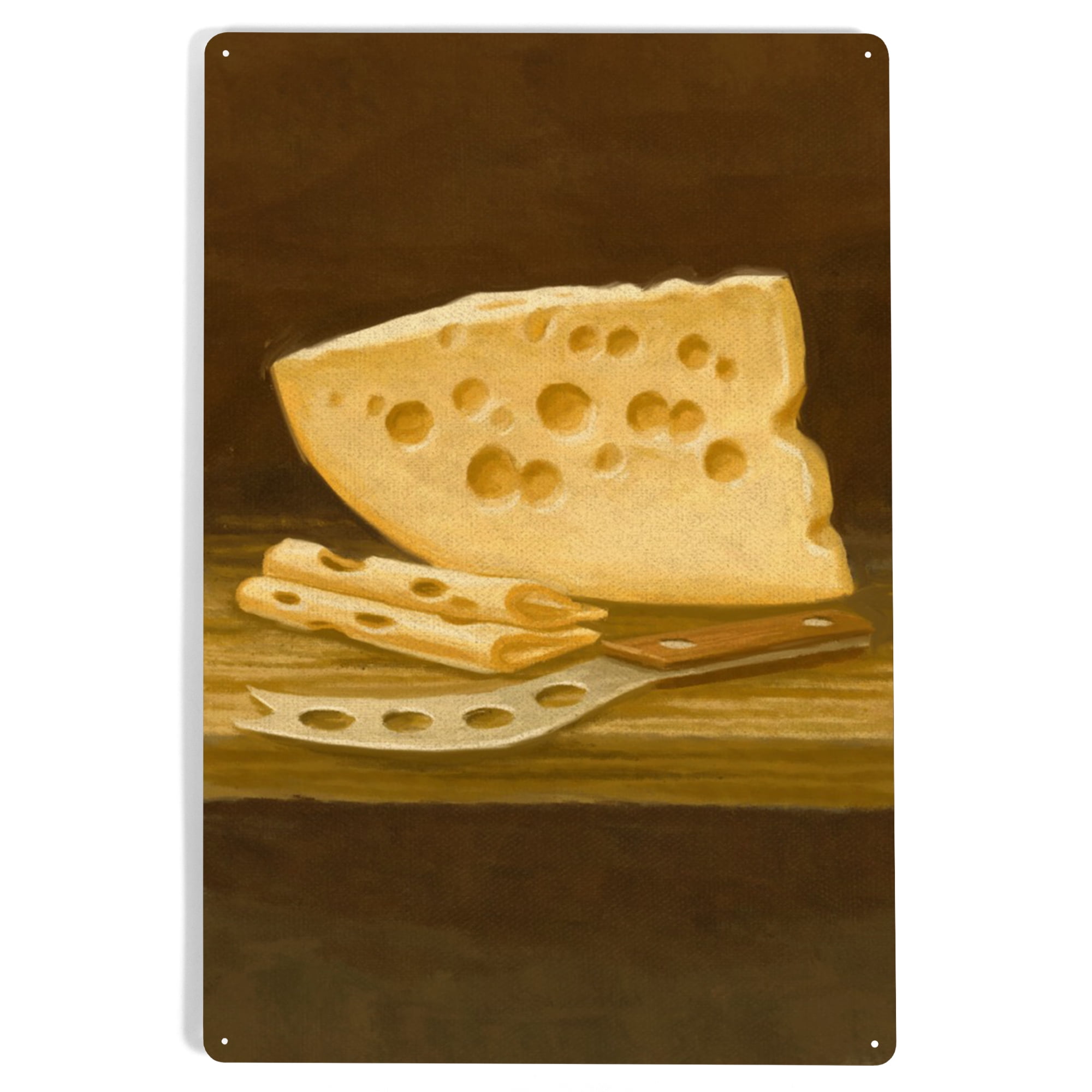 Swiss Cheese, Oil Painting (12x18 Aluminum Art, Indoor Outdoor Metal ...