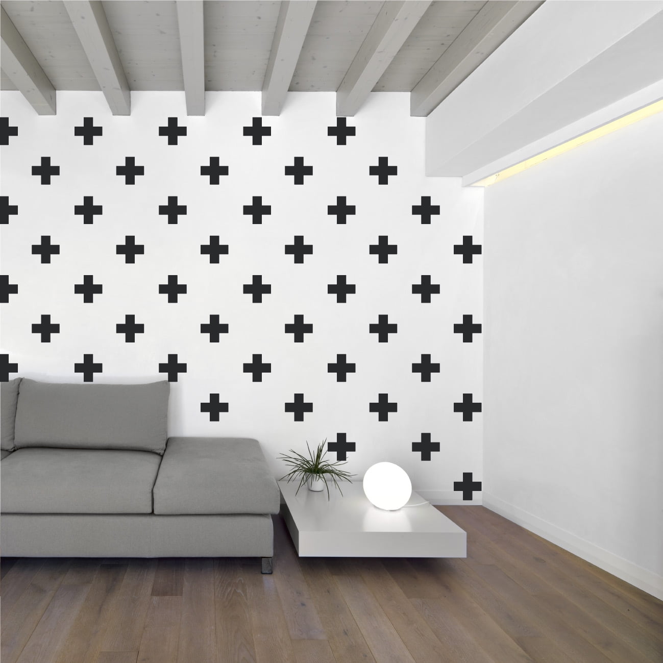 Swiss Cross Pattern Plus Sign Design Wall Decal Stickers - Walmart.com