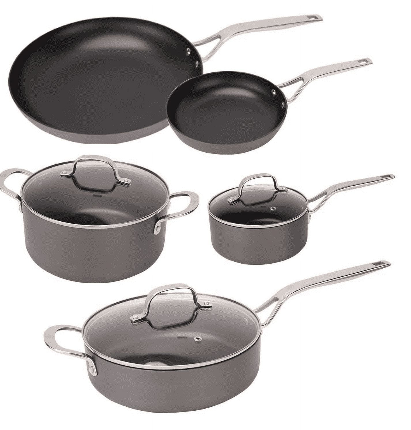 Swiss Diamond Hard Anodized Nonstick 8-Piece Cookware Set - Vented Lids ...