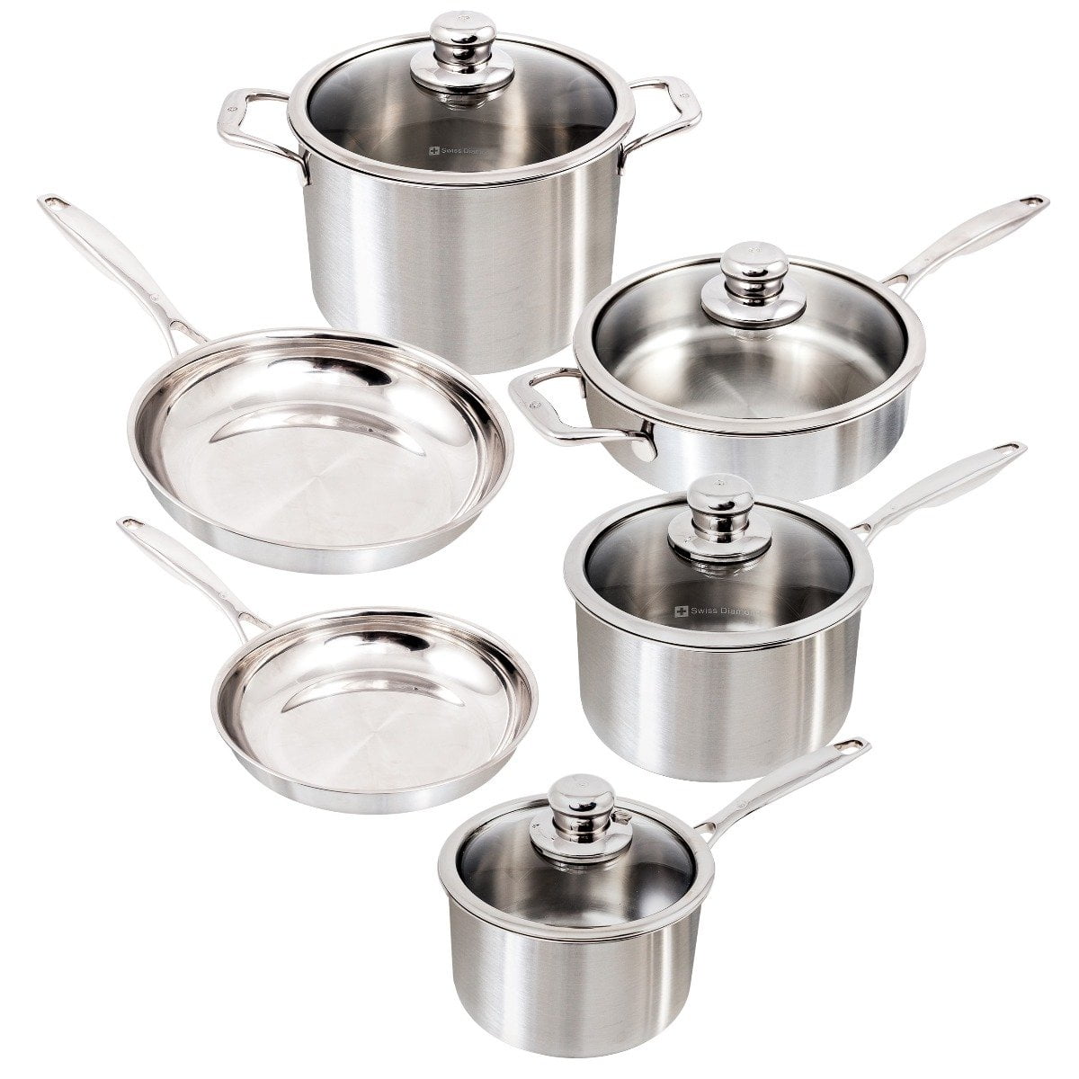 Swiss Diamond Premium Clad 10-Piece Cookware Set - Walmart.com