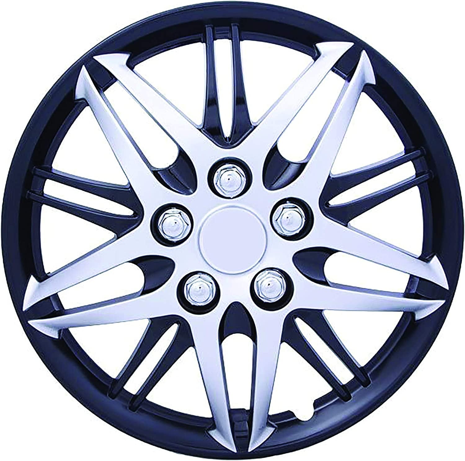 Swiss Drive 16-Inch Hub Caps, Baru Silver Black, Durable, Easy to ...