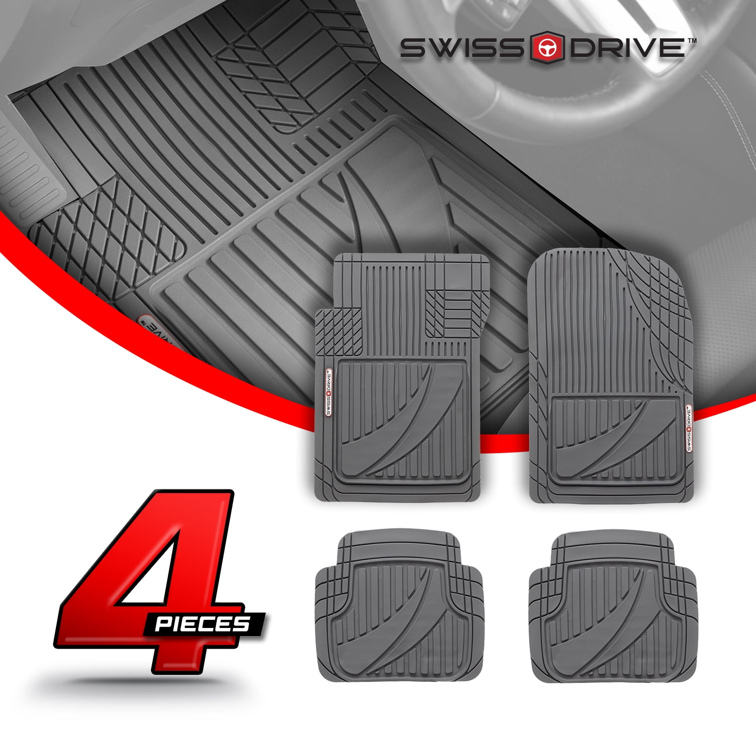 Swiss Drive Rubber Car Mats 4 pcs TACT 400 Car Floor Mats Rubber Front ...