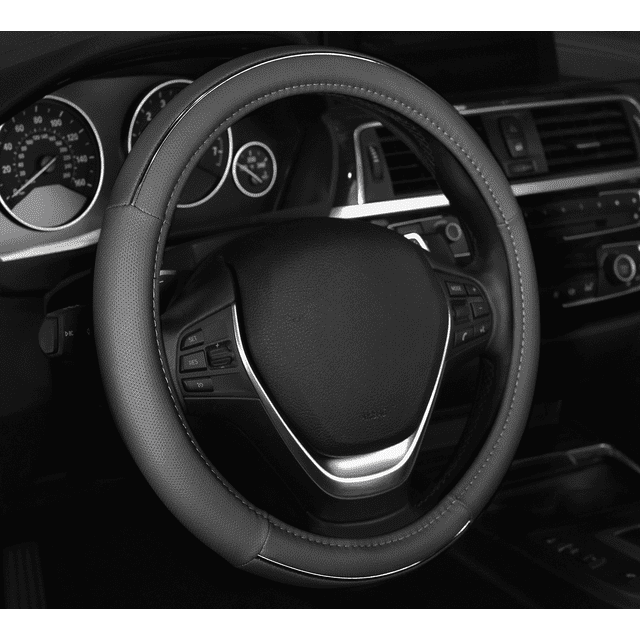 Swiss Drive Steering Size L 15.5”-16.5” Grey - CHROME LINE Cover - Odorless Planet-Friendly ...
