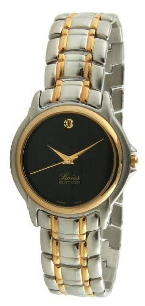 Swiss Edition Men's Luxury Two Tone Silver & 23K Gold Plated Clean ...