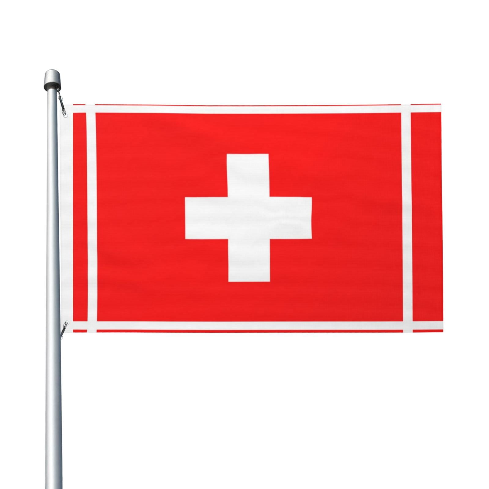 Swiss Flag Print Flag 3x5 Ft Outdoor Garden Flag Double Sided Banner ...