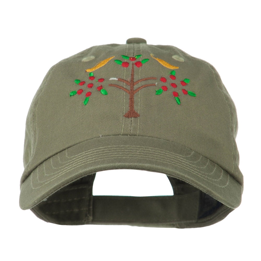 Swiss Folk Art with Birds and Tree Embroidered Cap - Olive OSFM ...