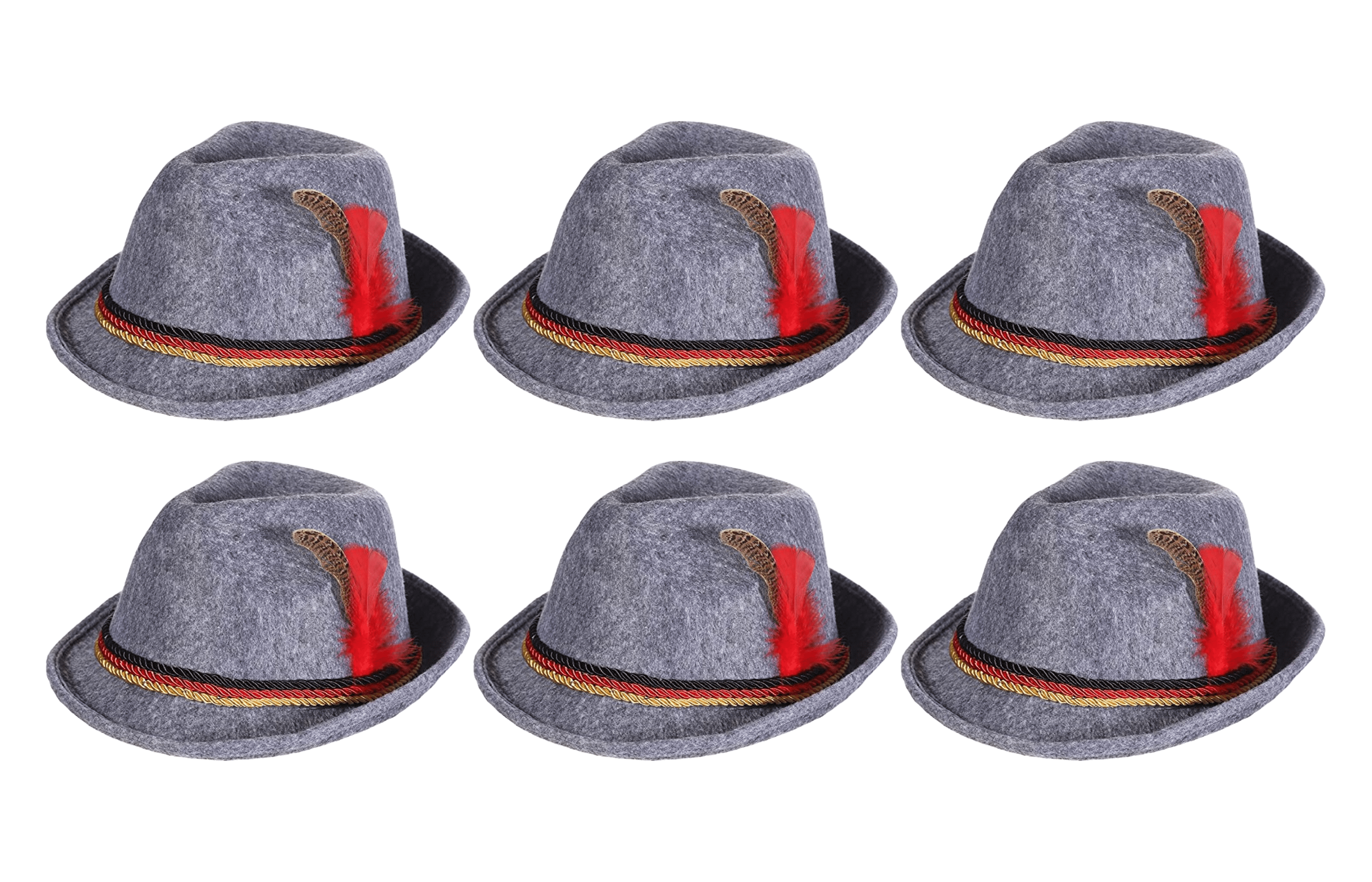 Swiss, German Alpine Bavarian Oktoberfest Felt Hat Cap w/Feathers ...