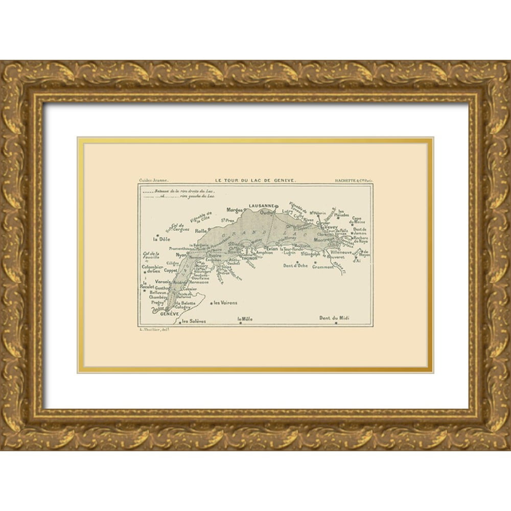 Swiss Guide 14x11 Gold Ornate Wood Framed with Double Matting Museum ...