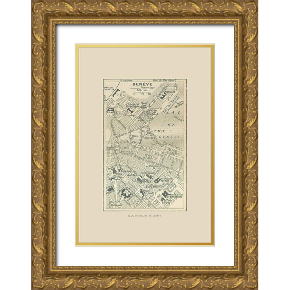 Swiss Guide 17x24 Gold Ornate Wood Framed with Double Matting Museum Art Print Titled - Geneva ...