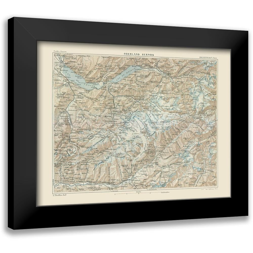 Swiss Guide 24x20 Black Modern Framed Museum Art Print Titled - Bernese Highlands Switzerland ...