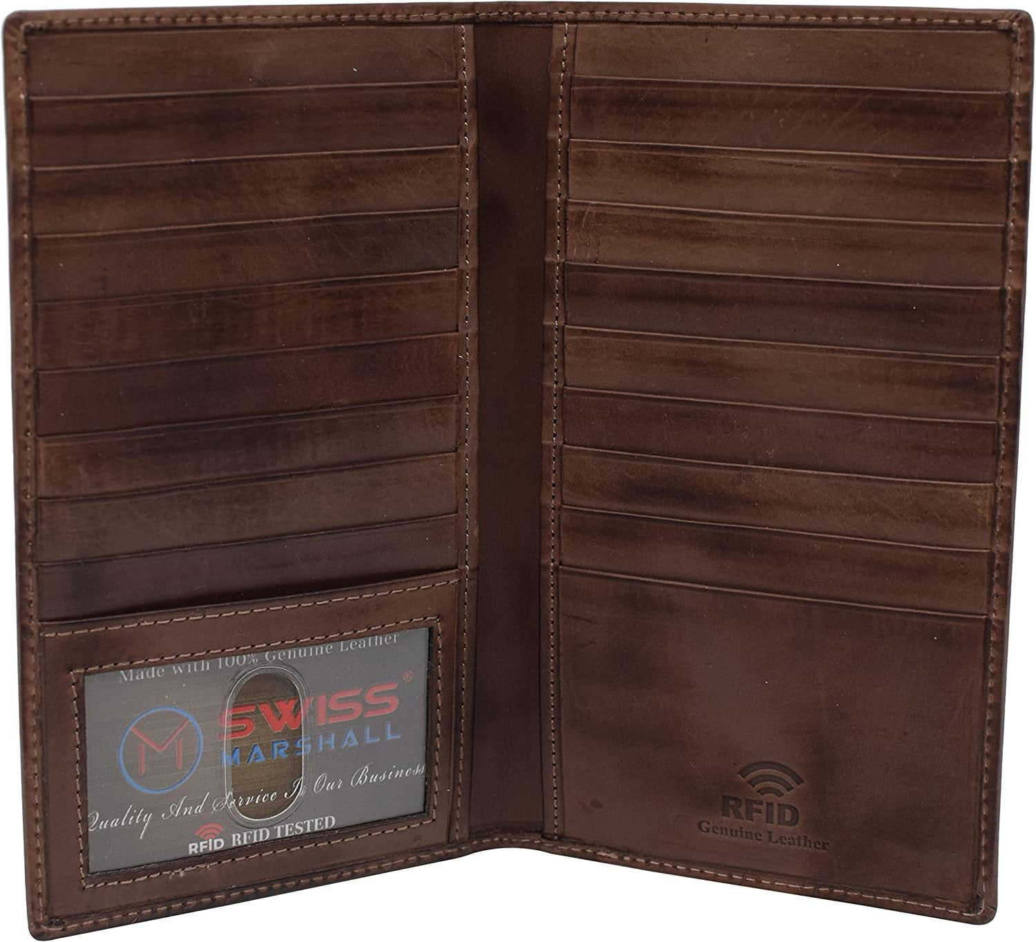 Swiss Marshall Bifold RFID Blocking Premium Leather Credit Card ID ...