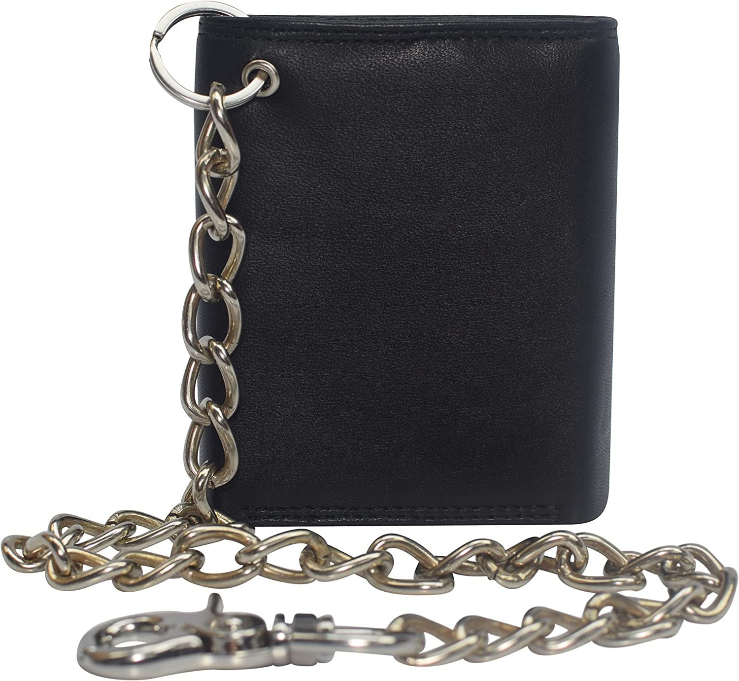 Swiss Marshall Men's RFID Blocking Premium Leather Chain Trifold Wallet ...