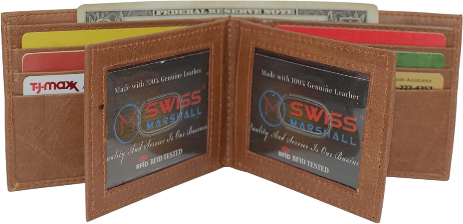 Swiss Marshall Mens Wallet RFID Blocking Multi Card ID Holder Wallets ...