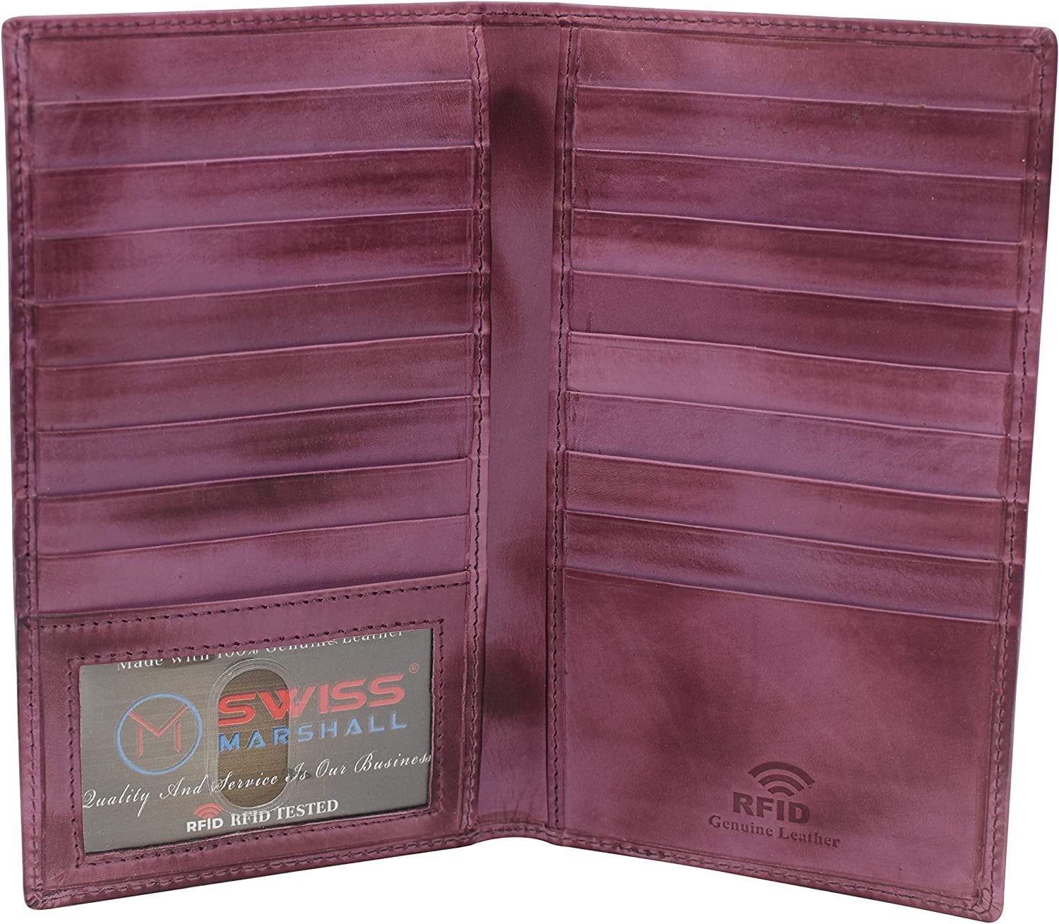 Swiss Marshall RFID Blocking Bifold Genuine Leather Credit Card ID ...