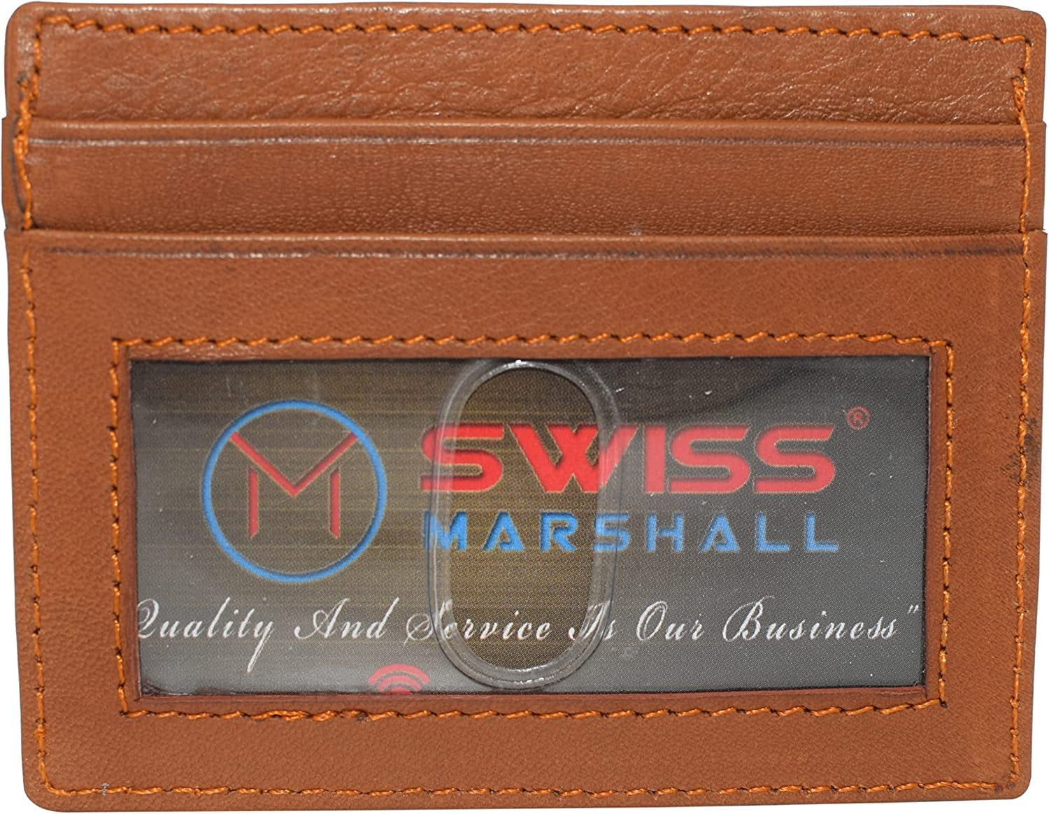 Swiss Marshall RFID Blocking Front Pocket Slim Leather Bifold Wallet ...