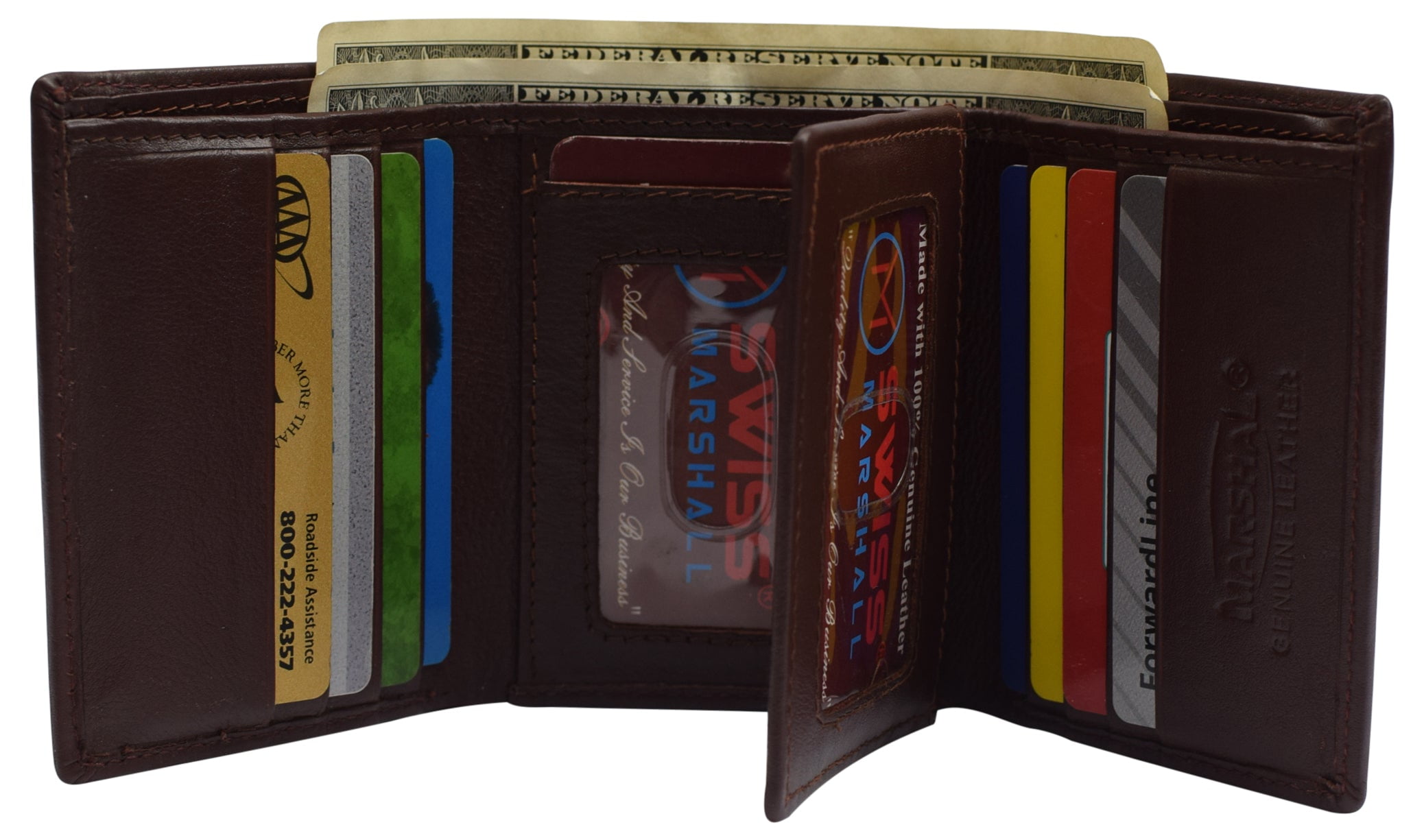 Swiss Marshall RFID Blocking Unisex Classic Bi-Fold Wallet, Burgundy ...