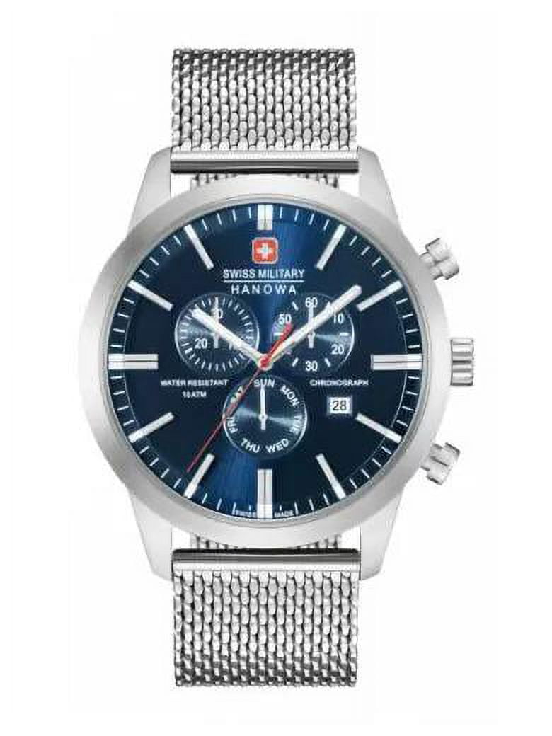 Swiss Military Hanowa Stainless-Steel Blue Dial Quartz Mens Watch 06 ...