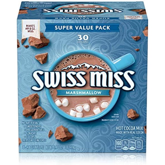 Swiss Miss Milk Chocolate Hot Cocoa Mix with Mini Marshmallows, 30 ...
