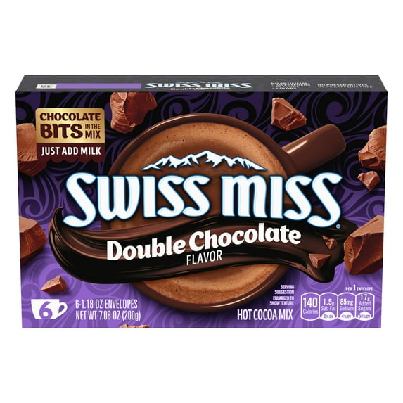 Swiss Miss Double Chocolate Flavor Hot Cocoa Mix, 1.18 oz. 6-Count ...
