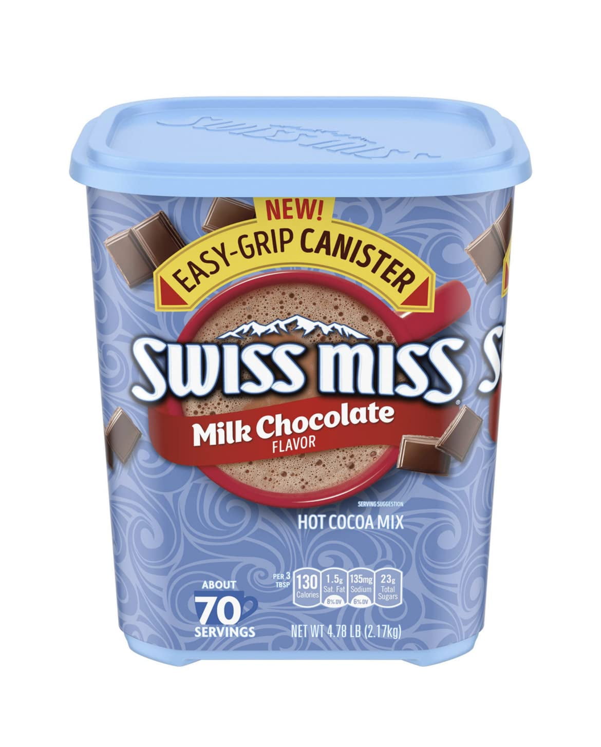 Swiss Miss Hot Cocoa Drink Mix, Milk Chocolate, 4.78 Lb Canister, 70 ...