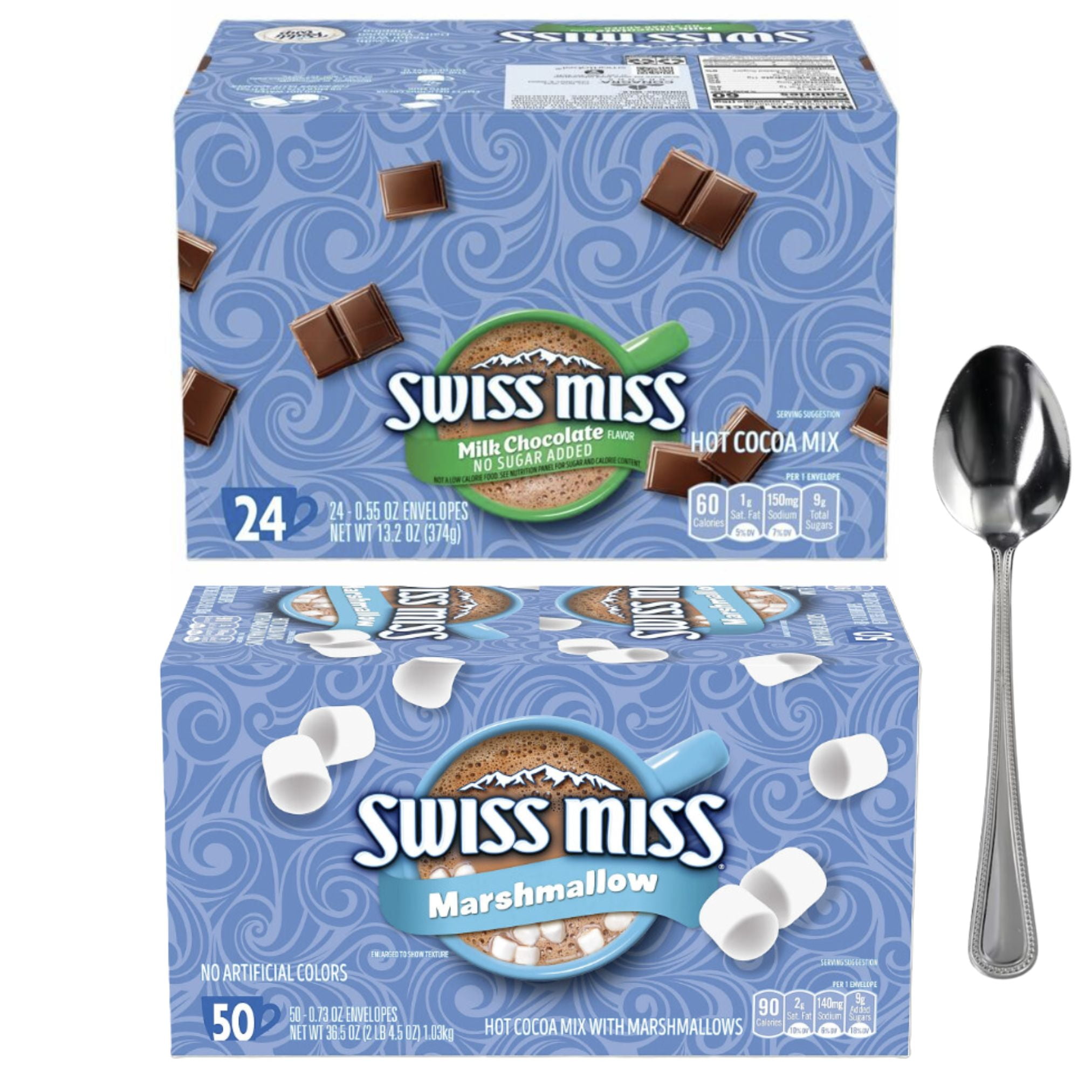 Swiss Miss Hot Cocoa Mix Bundle: 50 Count Marshmallow & 24 Sugar-Free ...