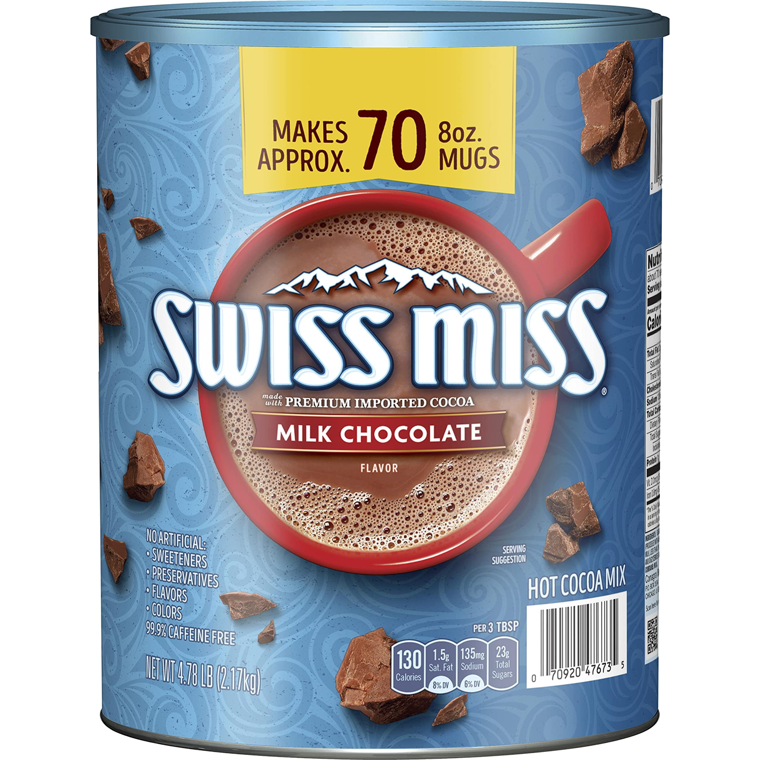 Swiss Miss Milk Chocolate Flavor Hot Cocoa Mix Canister, 76.55 Oz ...