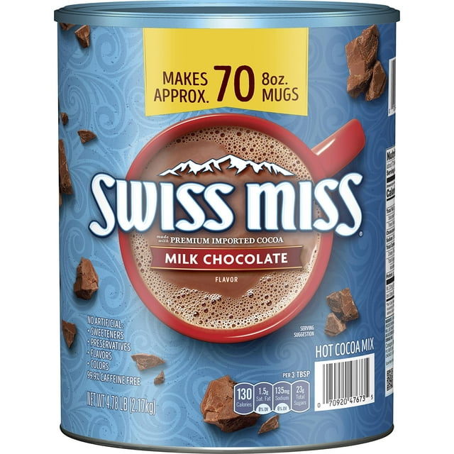 Swiss Miss Milk Chocolate Flavor Hot Cocoa Mix Canister, 76.55 Oz ...