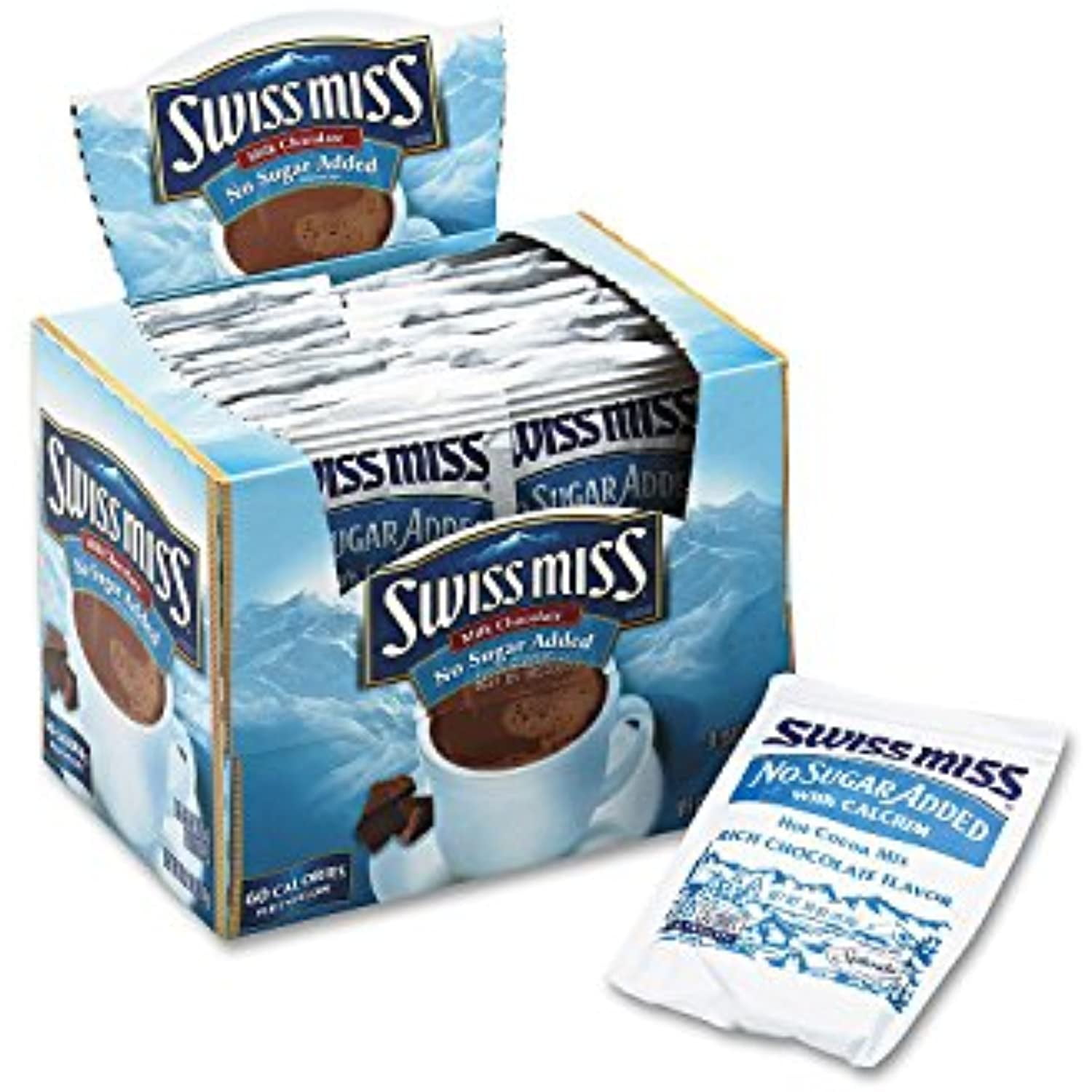 Swiss Miss No Sugar Added Hot Cocoa Mix 2-Pack; 24 Count Each. - Walmart.com